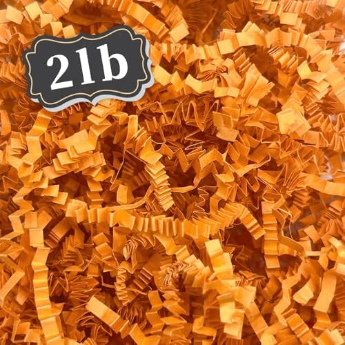 2 LB Orange Crinkle Cut Paper Shred Filler Great for Gift Wrapping ...
