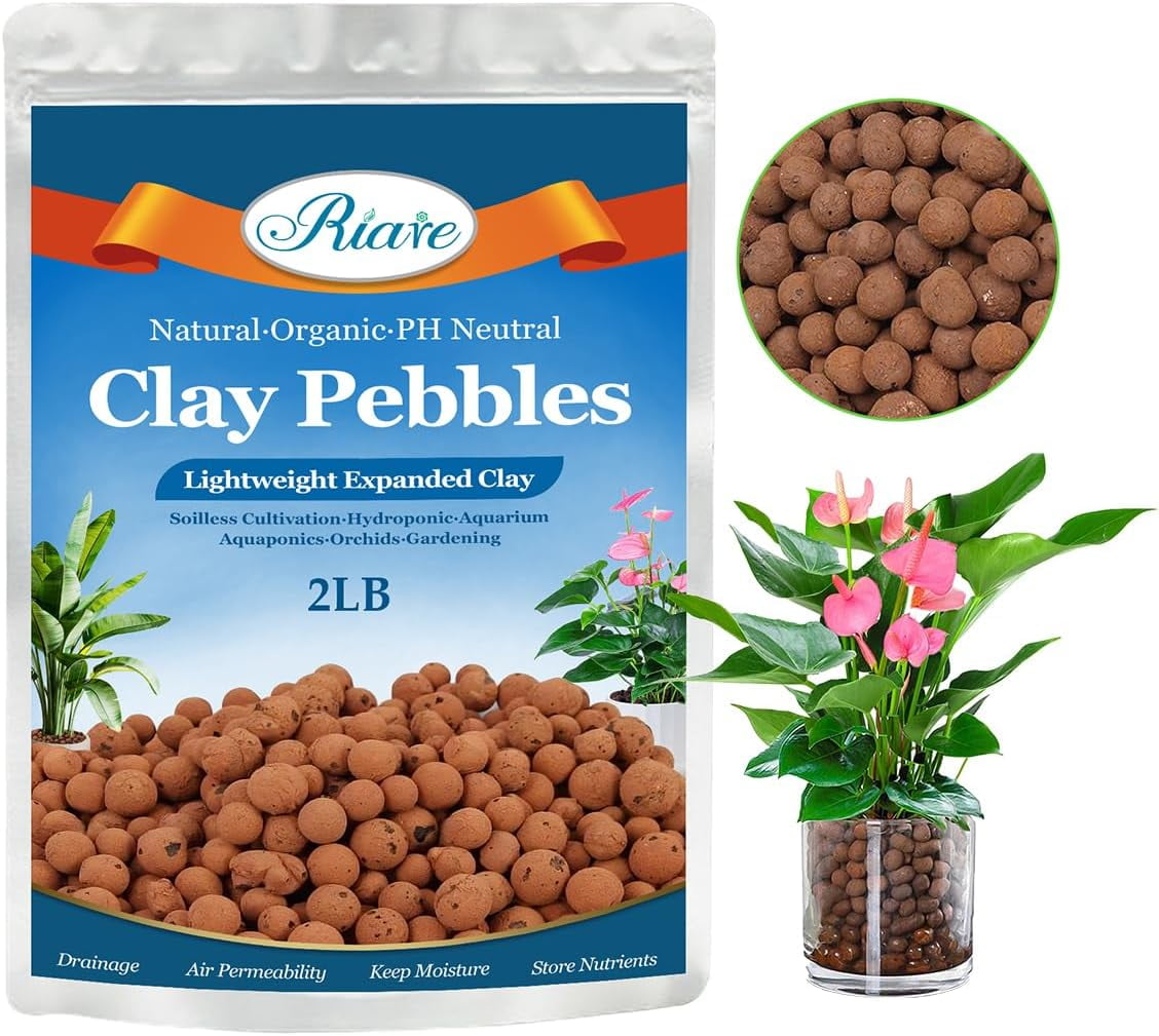 2 LBS Organic Expanded Clay Pebbles - 4mm-16mm Natural Leca Balls ...