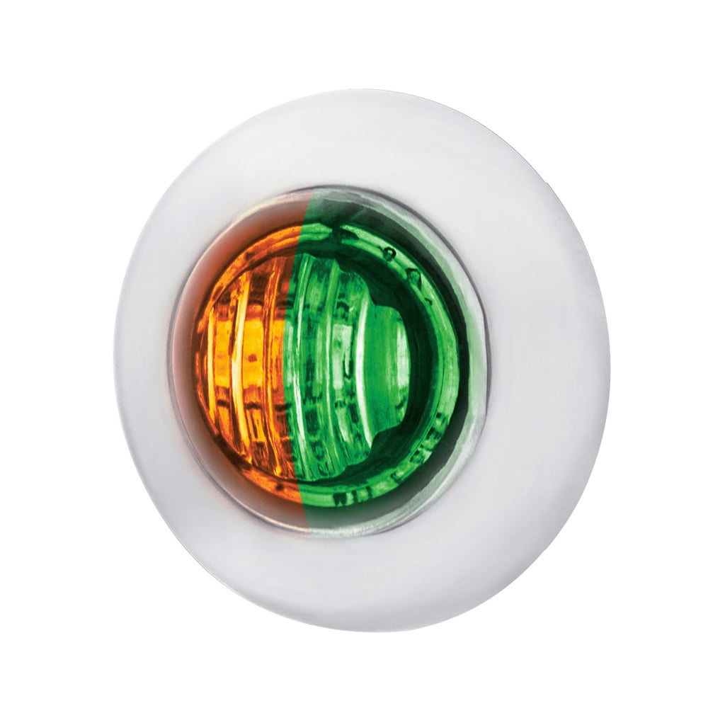 2 LED 3/4" Round Dual Color Amber Marker to Green Auxiliary Light - Walmart.com