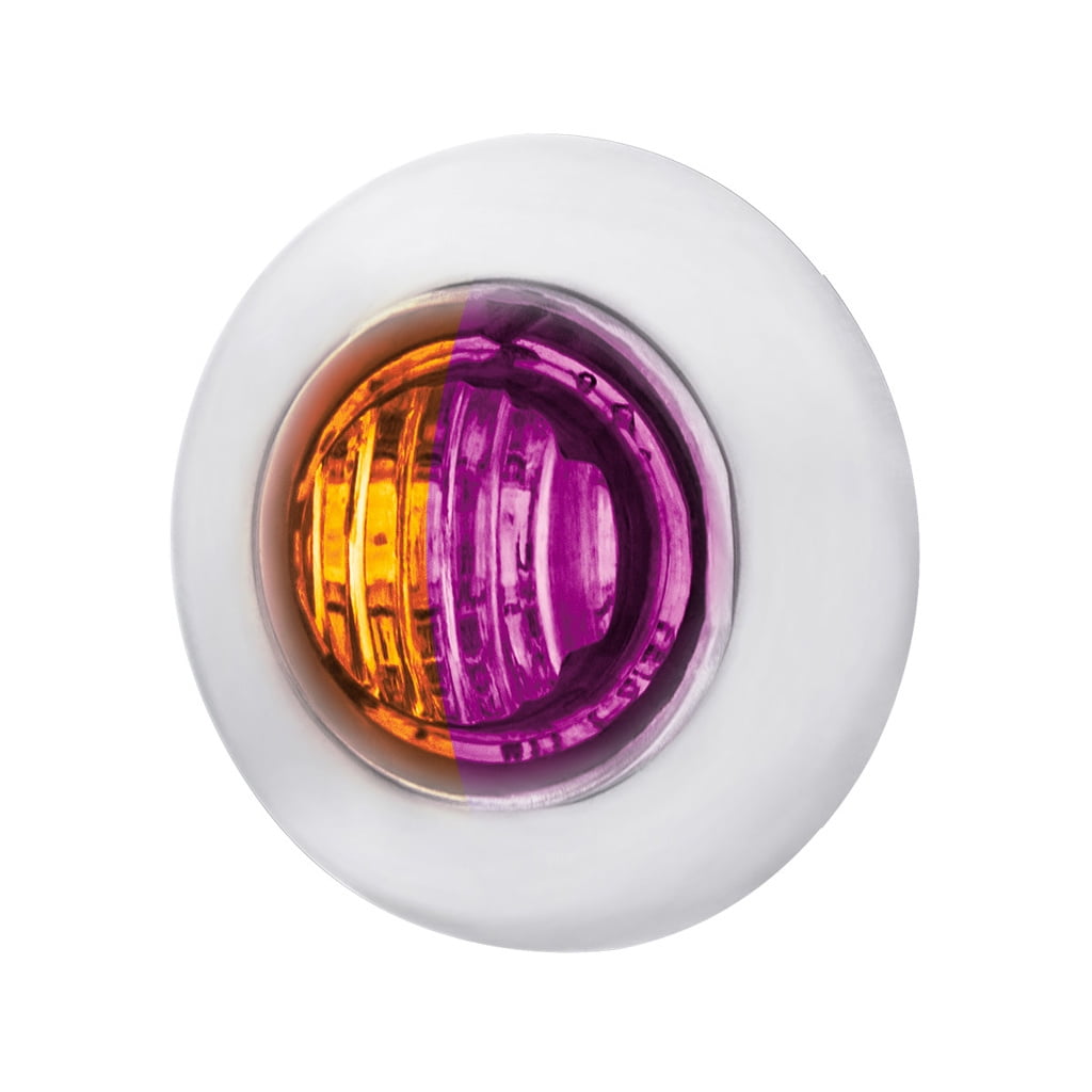 2 LED 3/4" Round Dual Color Amber Marker to Purple Auxiliary Light ...