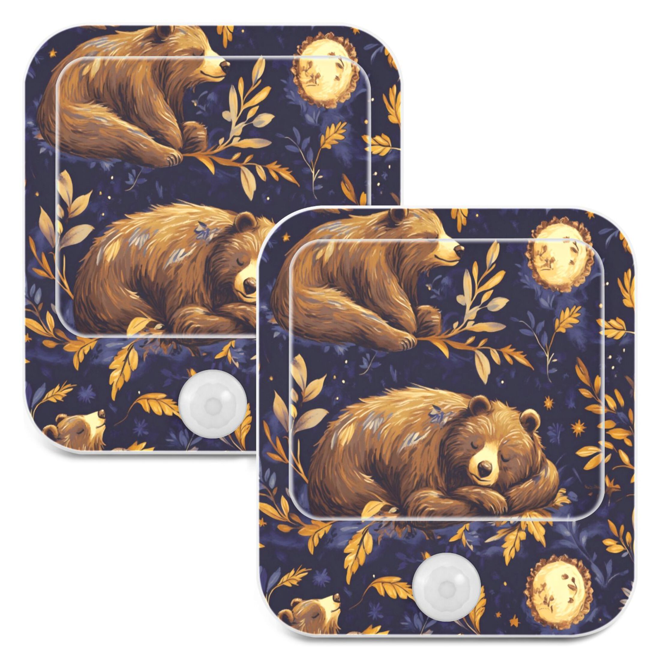 2 LED Night Lights - Human Sensing Night Light Warm White Light ...