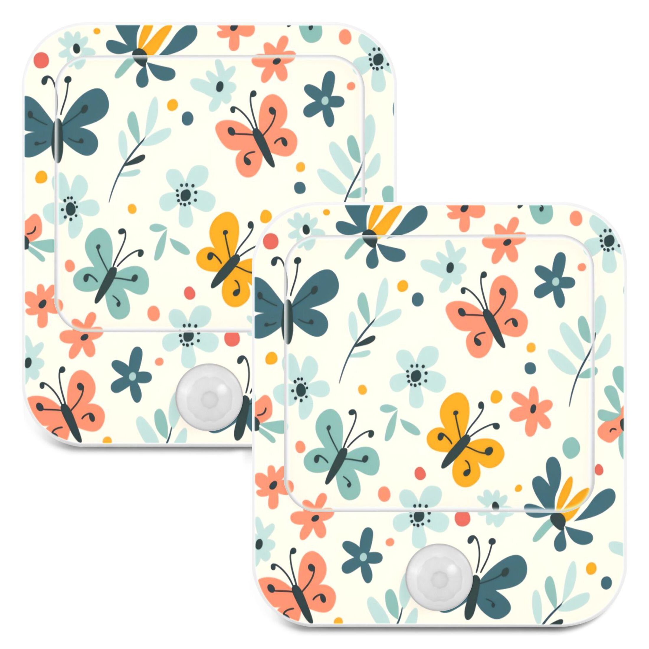 2 LED Night Lights - Human Sensing Night Light Warm White Light ...