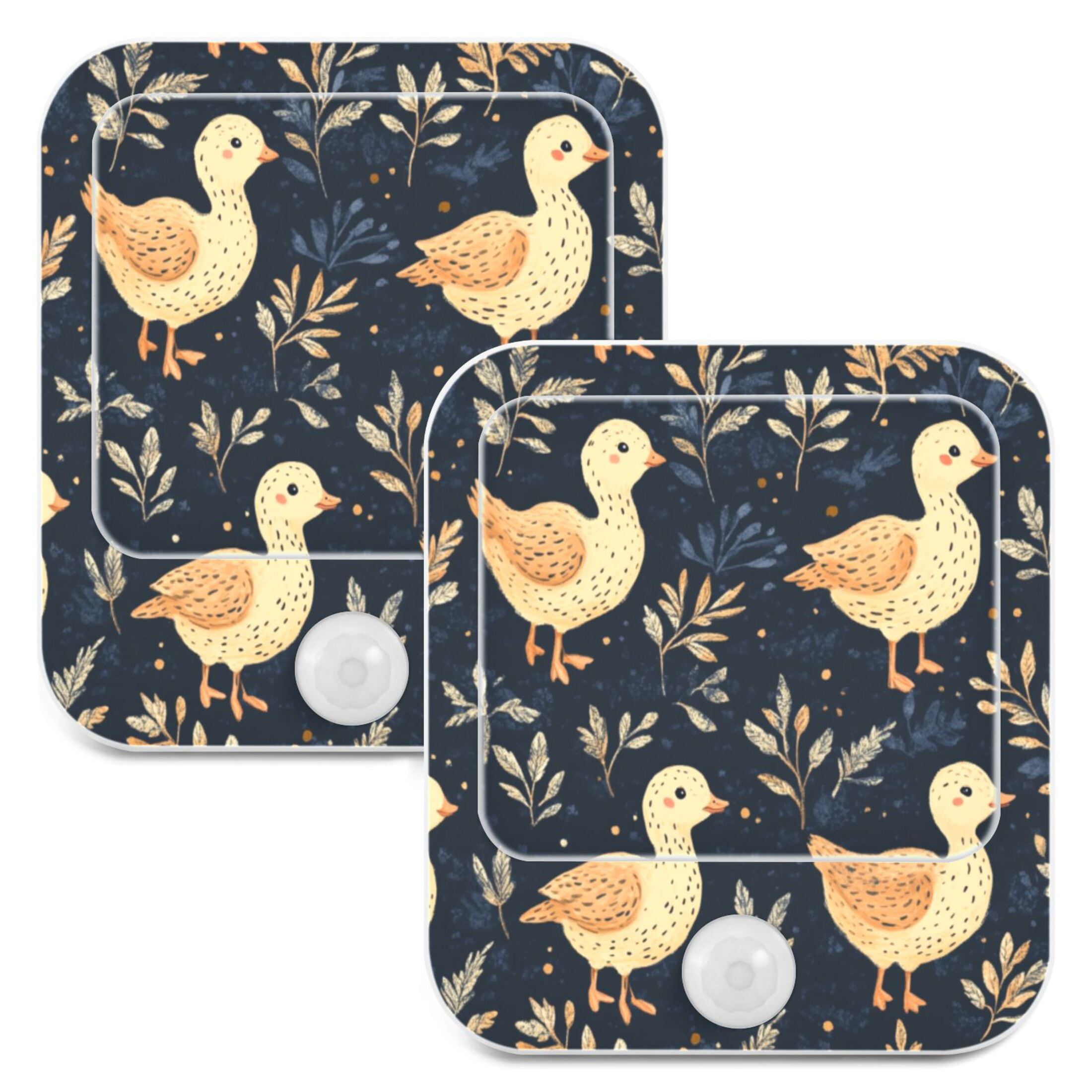 2 LED Night Lights - Human Sensing Night Light Warm White Light ...