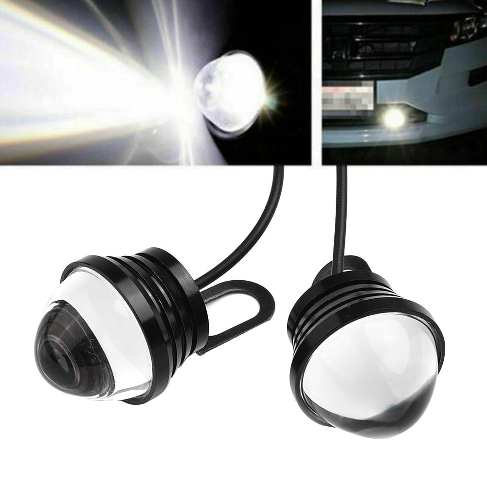 2*LED White Fish Eye Car for DRL 10W Projector Lens Fog Lamp Daytime ...