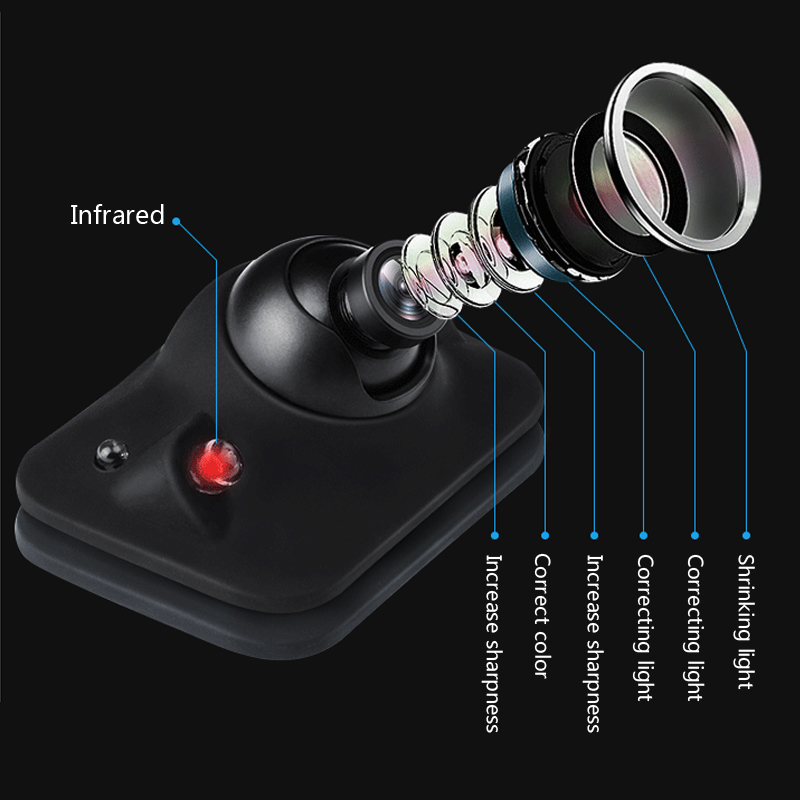 2 LED infrared lights 360 ° CCD HD car rear view camera front facing ...