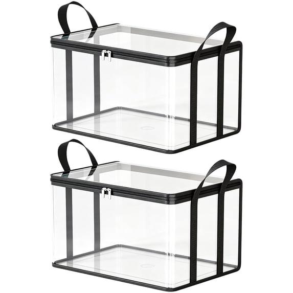 2 Large Heavy-Duty Thick Plastic Clear Storage Bag for Clothes, Moving ...