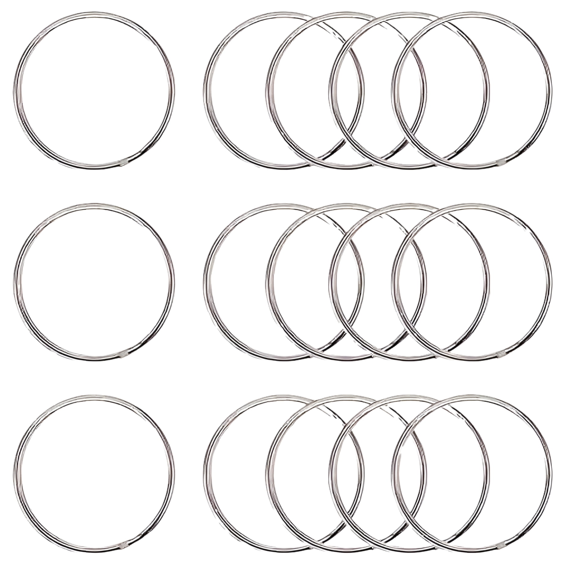 2" Large Key Ring 15 pcs Iron Split Key Rings Circular Keychain Ring ...