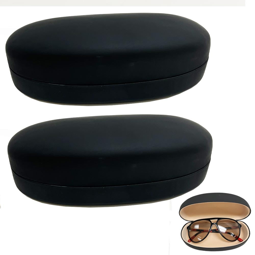 2 Large Protective Hard Clam Shell Glasses Case for Curved Sunglasses ...