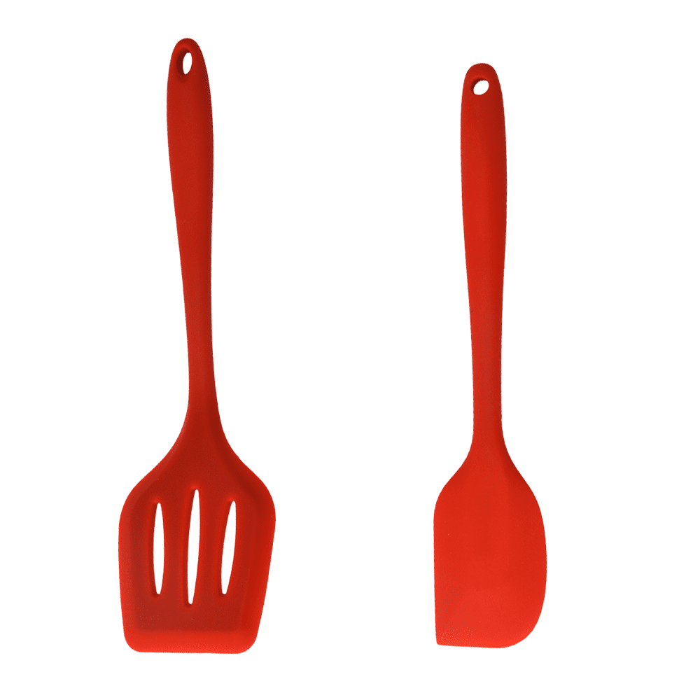 2 Large Utensils - Heat Resistance - Hygienic One-Piece Design Silicone ...