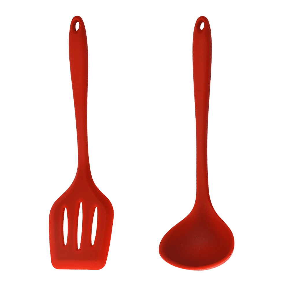 2 Large Utensils - Heat Resistance - Hygienic One-Piece Design Silicone ...