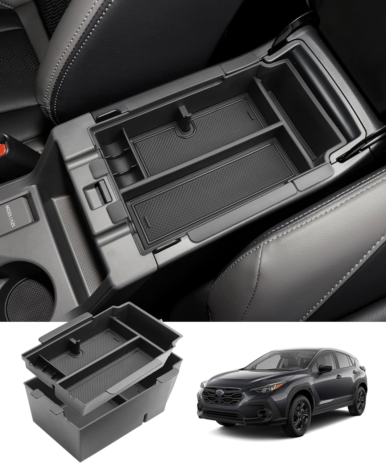 2 Layer-2024 2025 2026 Crosstrek Center Console Organizer for Subaru ...