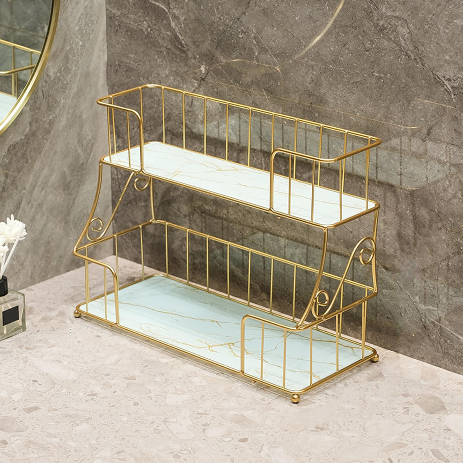 2 Layer Bathroom Organizer Rack Shower Caddy Shelf Makeup Storage Rack ...