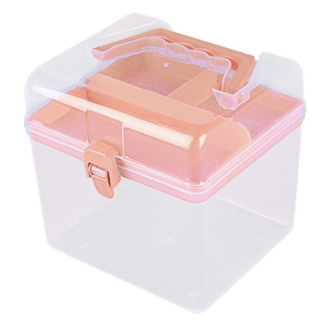 2 Layer Clear Plastic Dividing Storage Box with Removable Tray ...