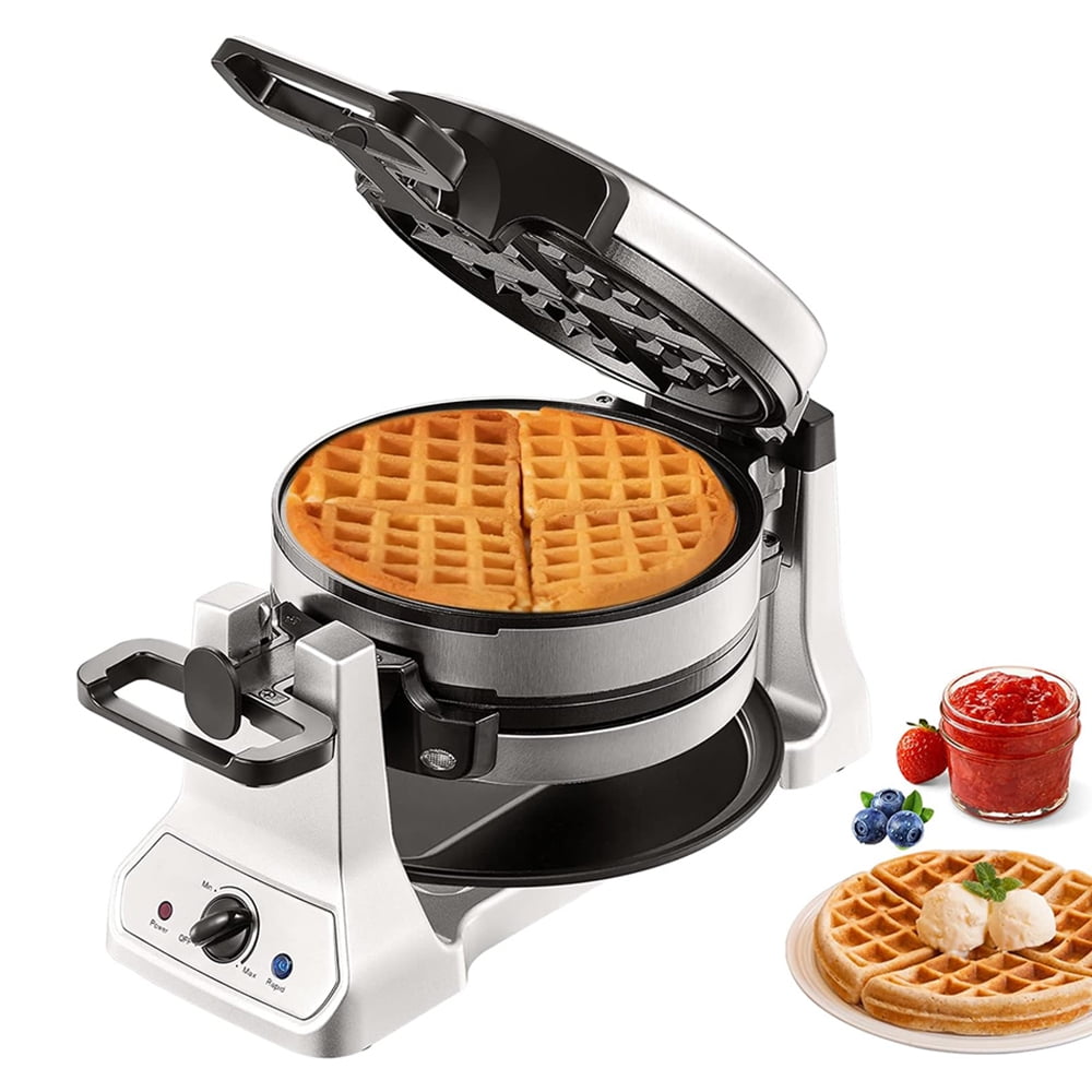 2-Layer Commercial Waffle Maker, 180° Rotable Waffle Machine, 1400W ...