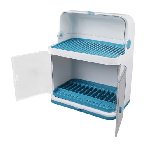 2 Layer Dish Drying Rack and Drain Board with Drain Board Lid Cover ...