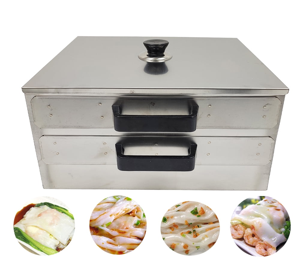 2 Layer Electric Rice Noodle Roll Machine Steamer Stainless Steel Roll ...