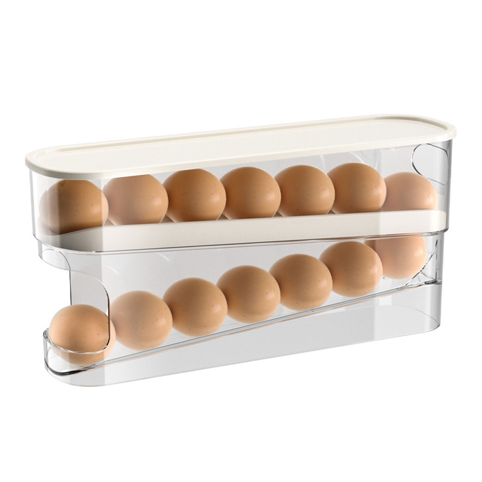 2 Layer Fridge Eggs Organizers Storage Rack Stackable Refrigerator Eggs ...