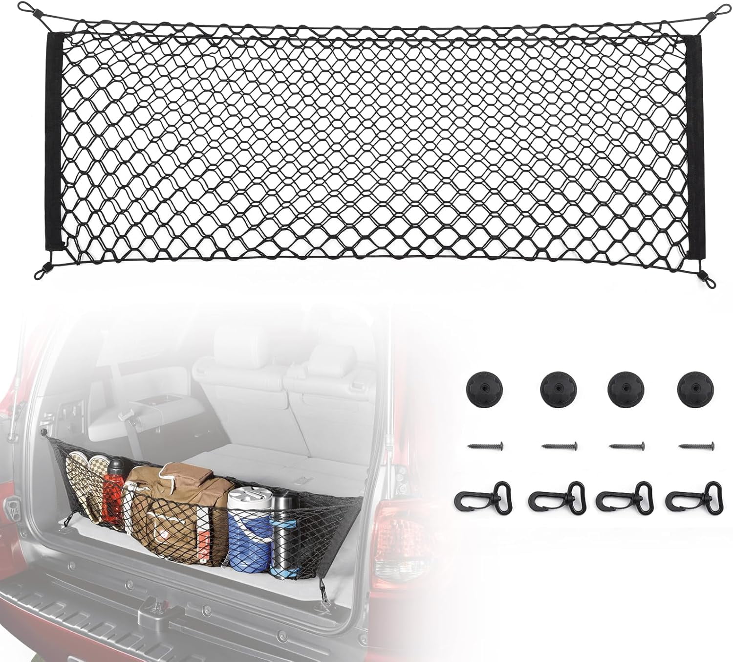 2-Layer Heavy Duty SUV Truck Cargo Net, 43 x 23 Inch Universal Bed Net ...