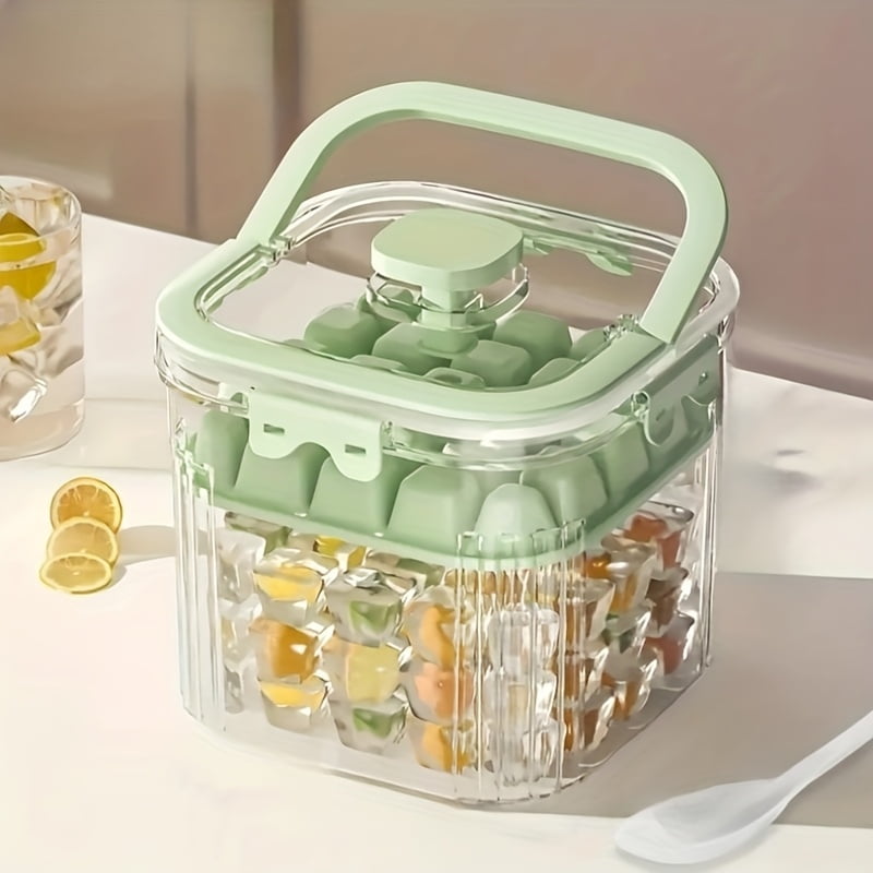 2 Layer Ice Maker with Storage Box Food Grade Plastic Ice Trays for Tea ...