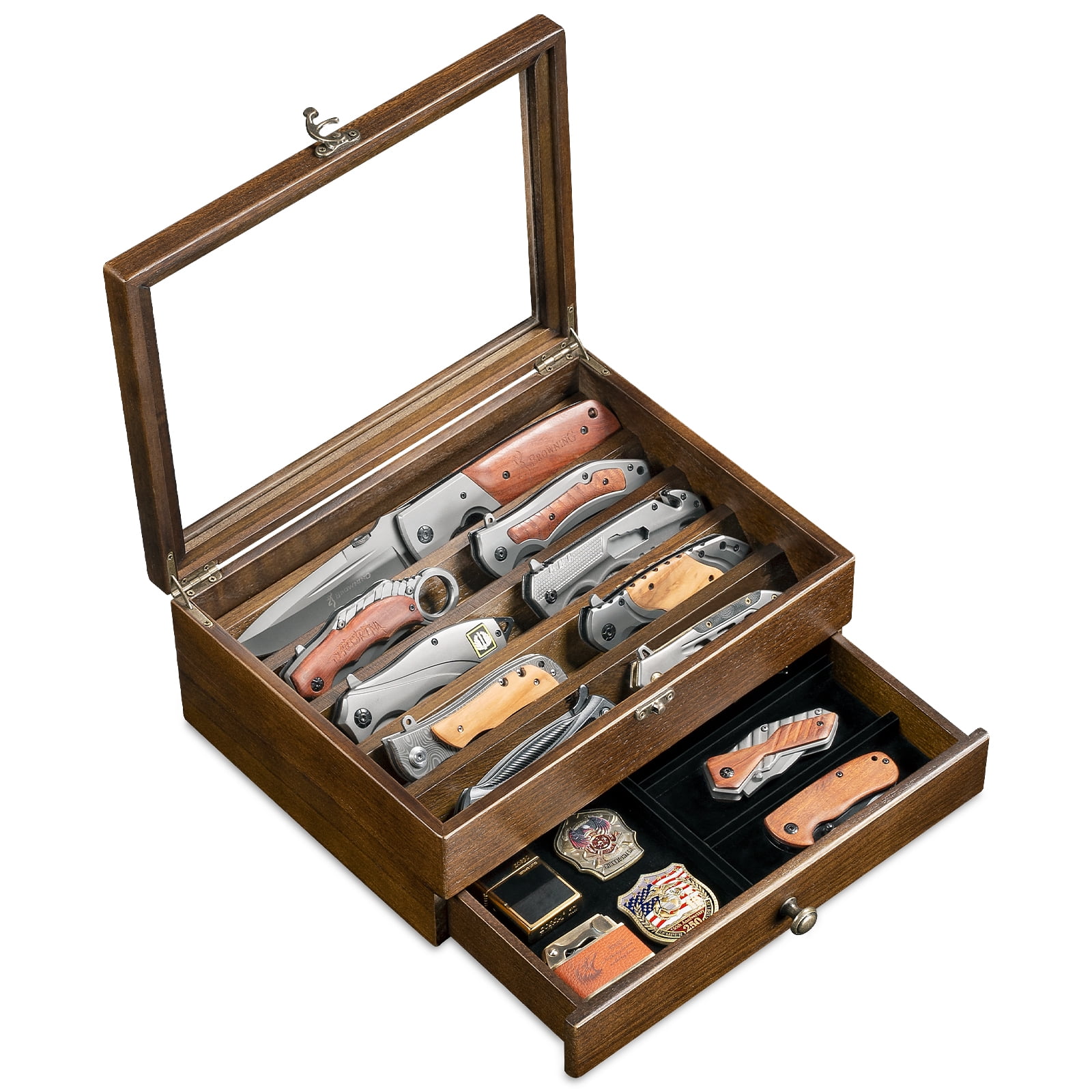 Honiway Knife Display Case, Knife Collection Display Holder with Glass ...