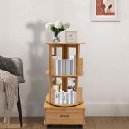 CAIDI 24" Tall Rotating End Table, Modern End Table with Magazine Rack ...