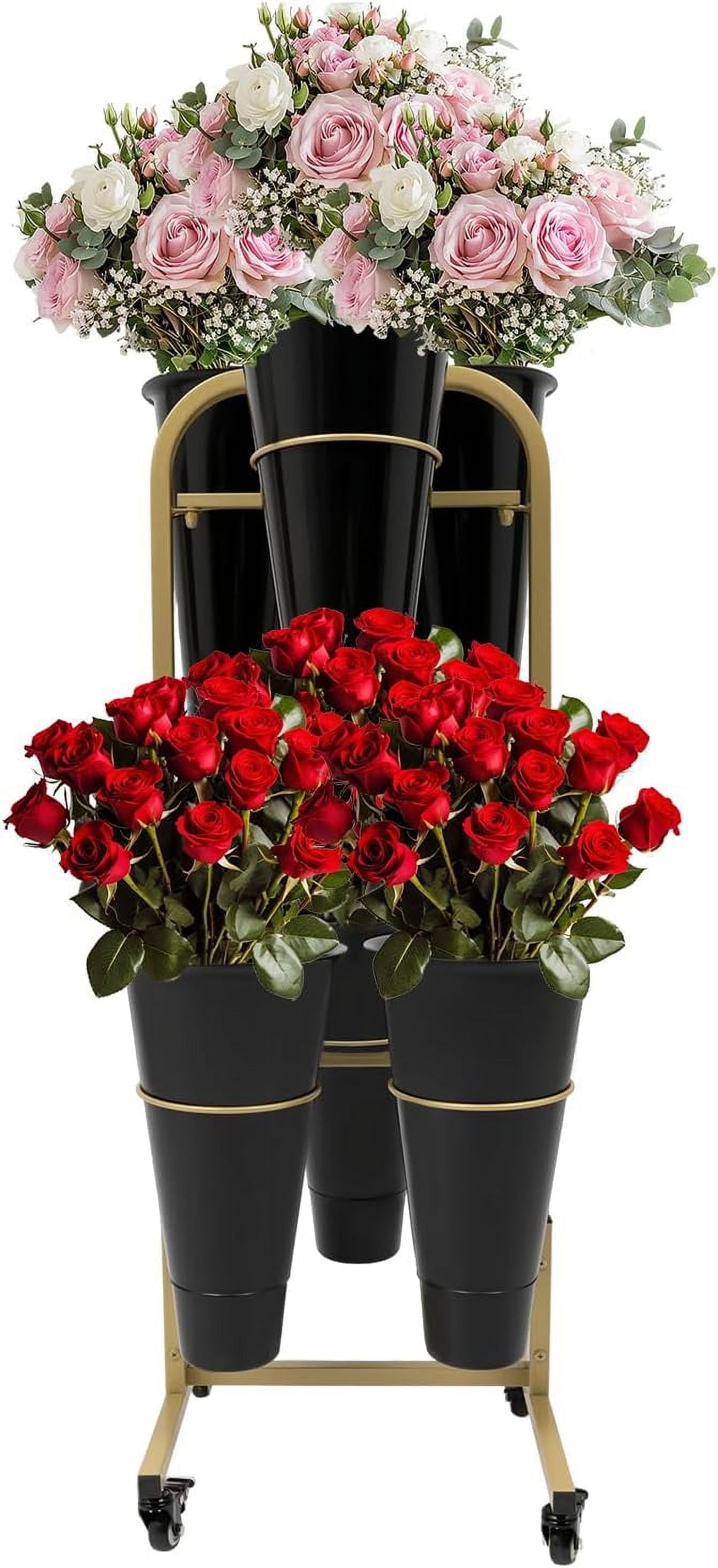 2-Layer Metal Flower Display Stand, Modern Flower Plant Display Stand ...