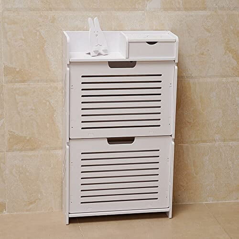 2 Layer Modern Shoe Storage Cabinet with Doors White Practical Free ...