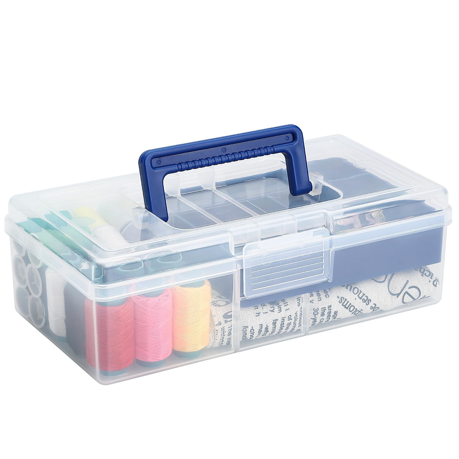 2 Layer Plastic Dividing Storage Box with Removable Portable Stationery ...