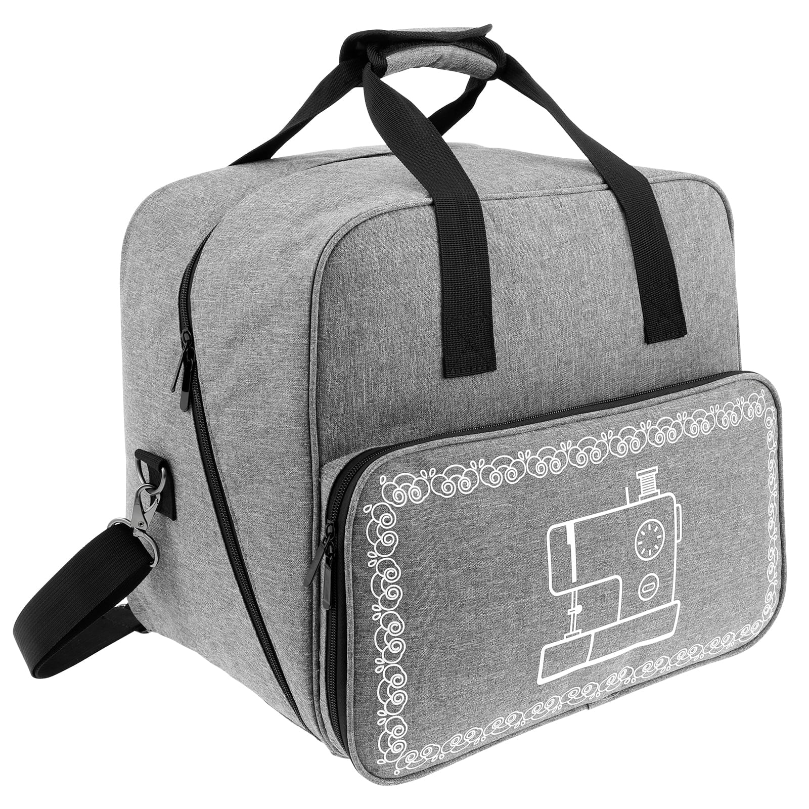 "RZVNMKO Sewing Machine Case, 2 Layer Tote Bag, Adjustable Strap, 600D ...