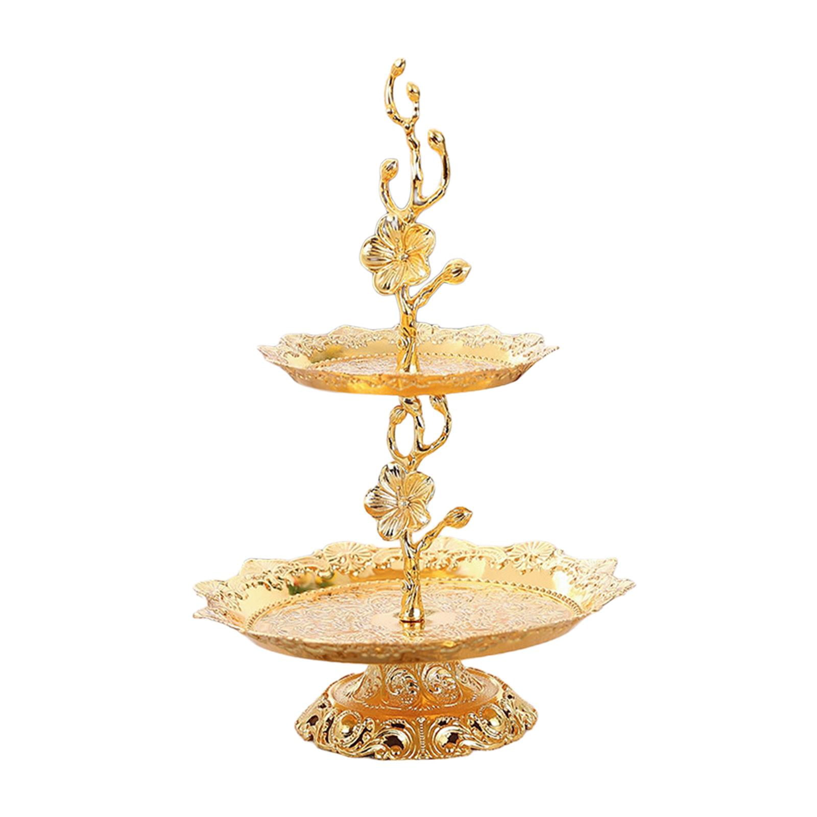 2 Layer Snack Buffet Display Serving Tray Platter Fruit Pastry Holder ...