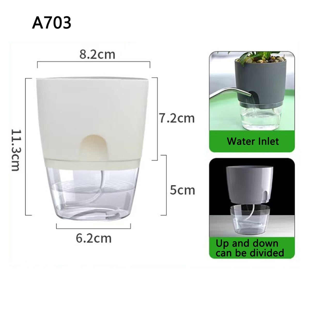 2 Layer Soilless Cultivation Flower Pot Cotton Rope Self Watering ...