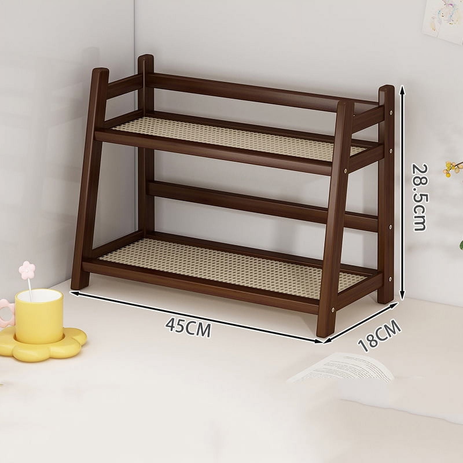 2 Layer Spice Caddy Shelf Bamboo Kitchen Storage Rack Desktop Cabinet ...