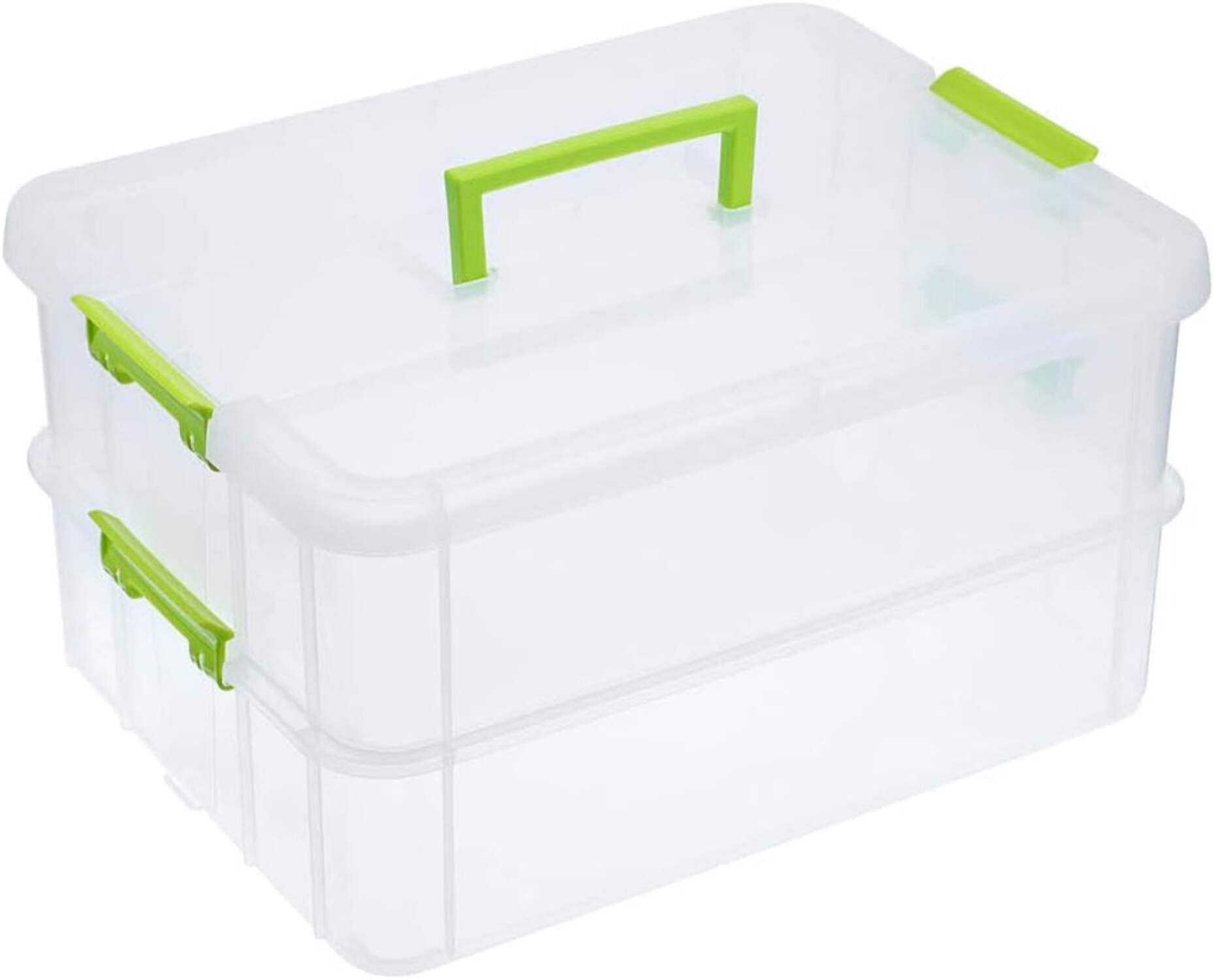 2 Layer Stack Carry Box, Plastic Multipurpose Portable Storage ...