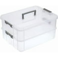 2 Layer Stack & Carry Box, Plastic Multipurpose Portable Storage ...