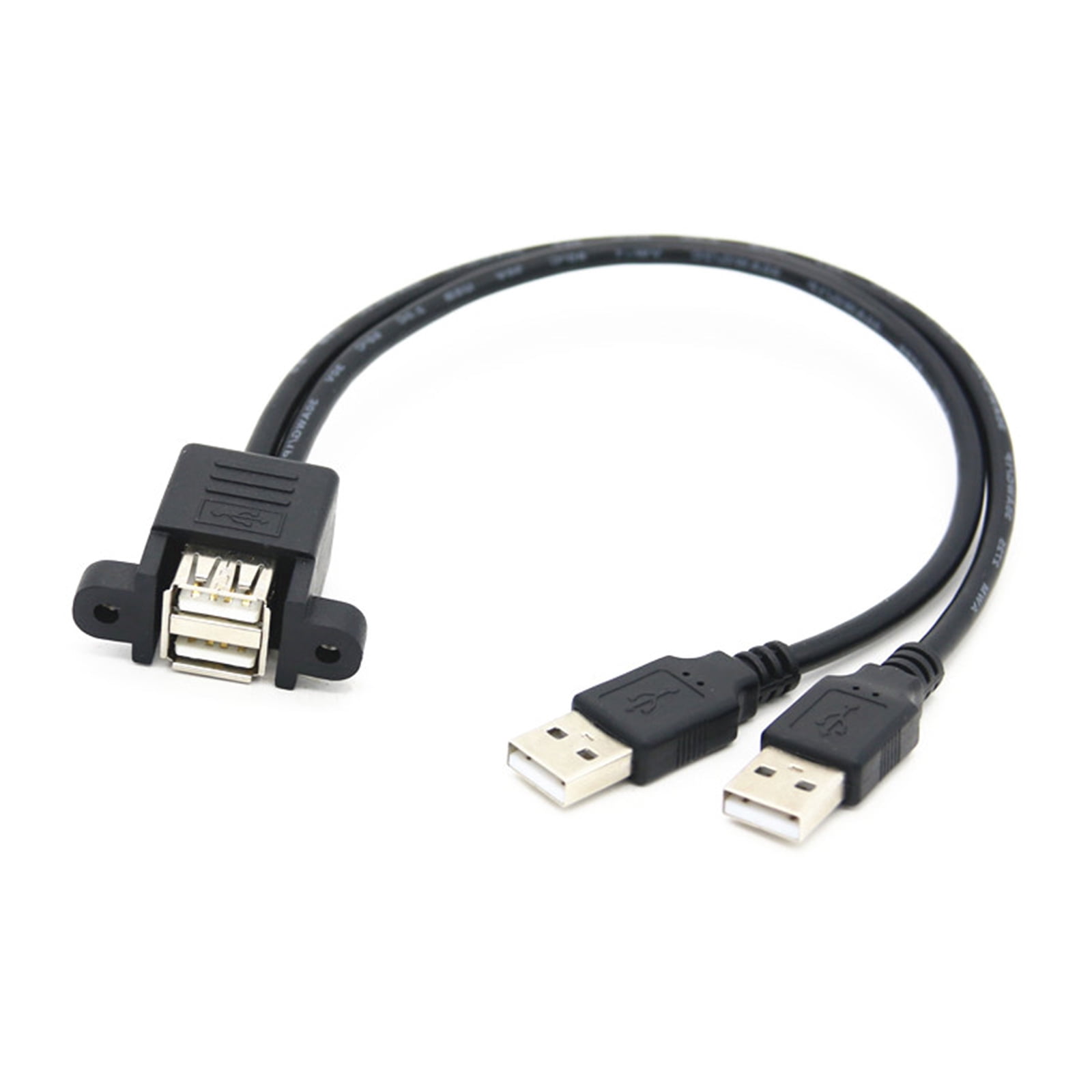 2 Layer USB 2.0 A Male to Female Extension Cable With Panel Mount Screw ...