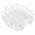 2-Layers Air Fryer Rack Stackable Grid Grilling Rack Stainless Steel ...