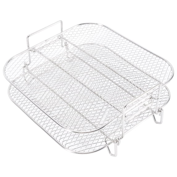 2-Layers Air Fryer Rack Stackable Grid Grilling Rack Stainless Steel ...