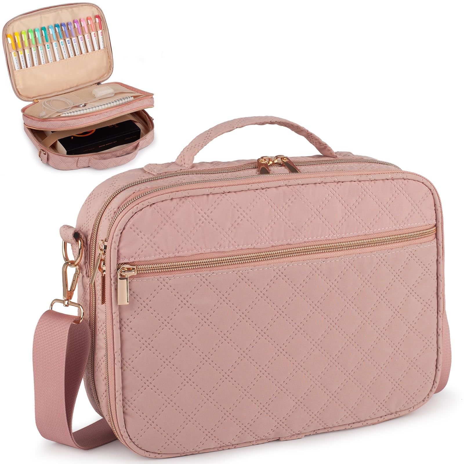 2 Layers Bible Cover for Women,Large Bible Case with Handles Shoulder ...