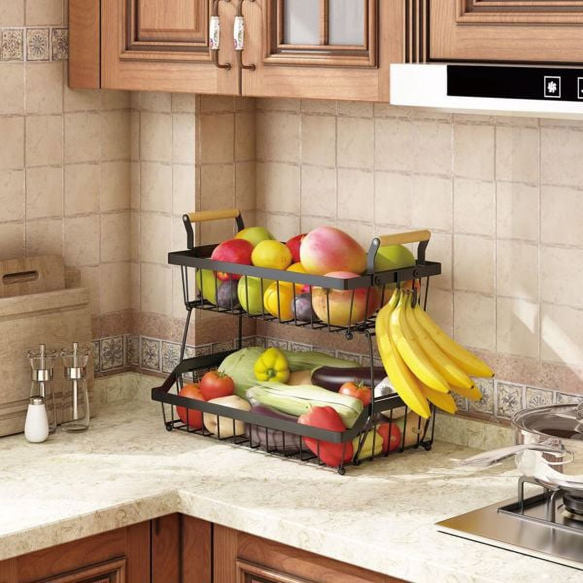 2 Layers Of Fruit And Vegetable Baskets, Placed The Desktop, Used For ...