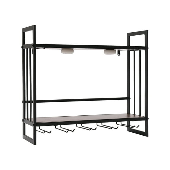 2 Layers Wall Mounted LED RGB Display Rack,Bottle Storage Holder for ...