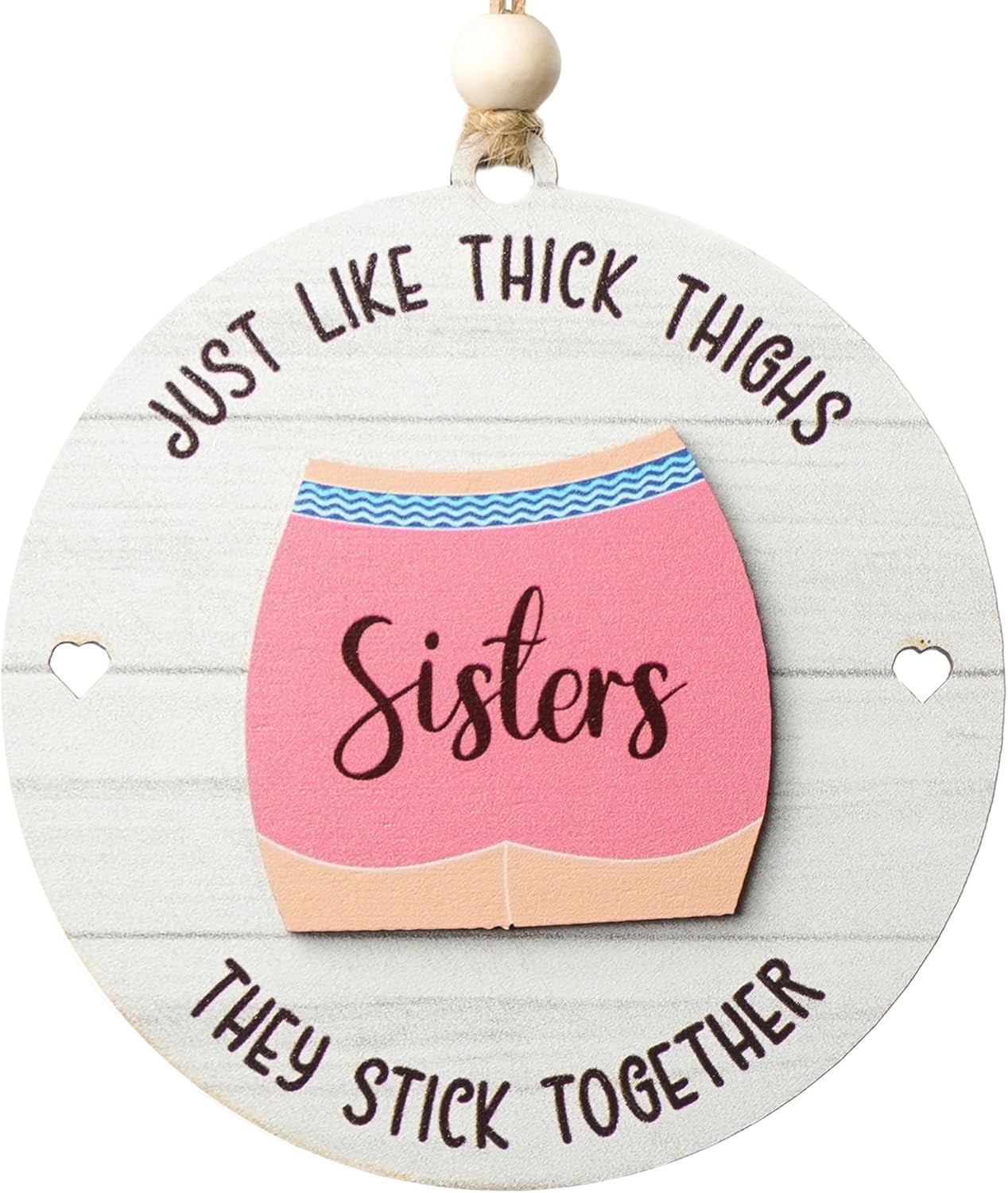 2 Layers Wooden Thick Thighs Sister Ornaments for Christmas Tree, Funny ...