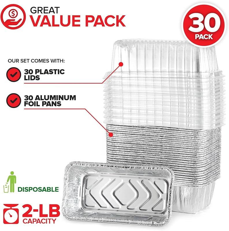 2 Lb Aluminum Foil Mini Loaf Pans (50 Pack) Disposable Small Loaf Pan ...