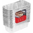 2 Lb Aluminum Foil Mini Loaf Pans (50 Pack) Disposable Small Loaf Pan ...