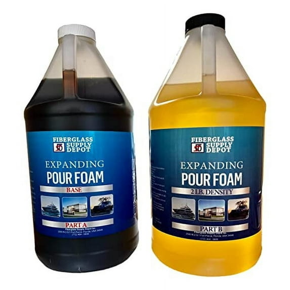 2 Lb Density Expanding Pour Foam, 2 Part Polyurethane Closed Cell Liquid Foam for Boat and Dock ...