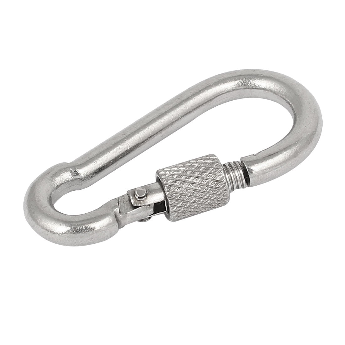 2" Length 304 Stainless Steel Spring Snap Hook Carabiner w Screw Lock ...