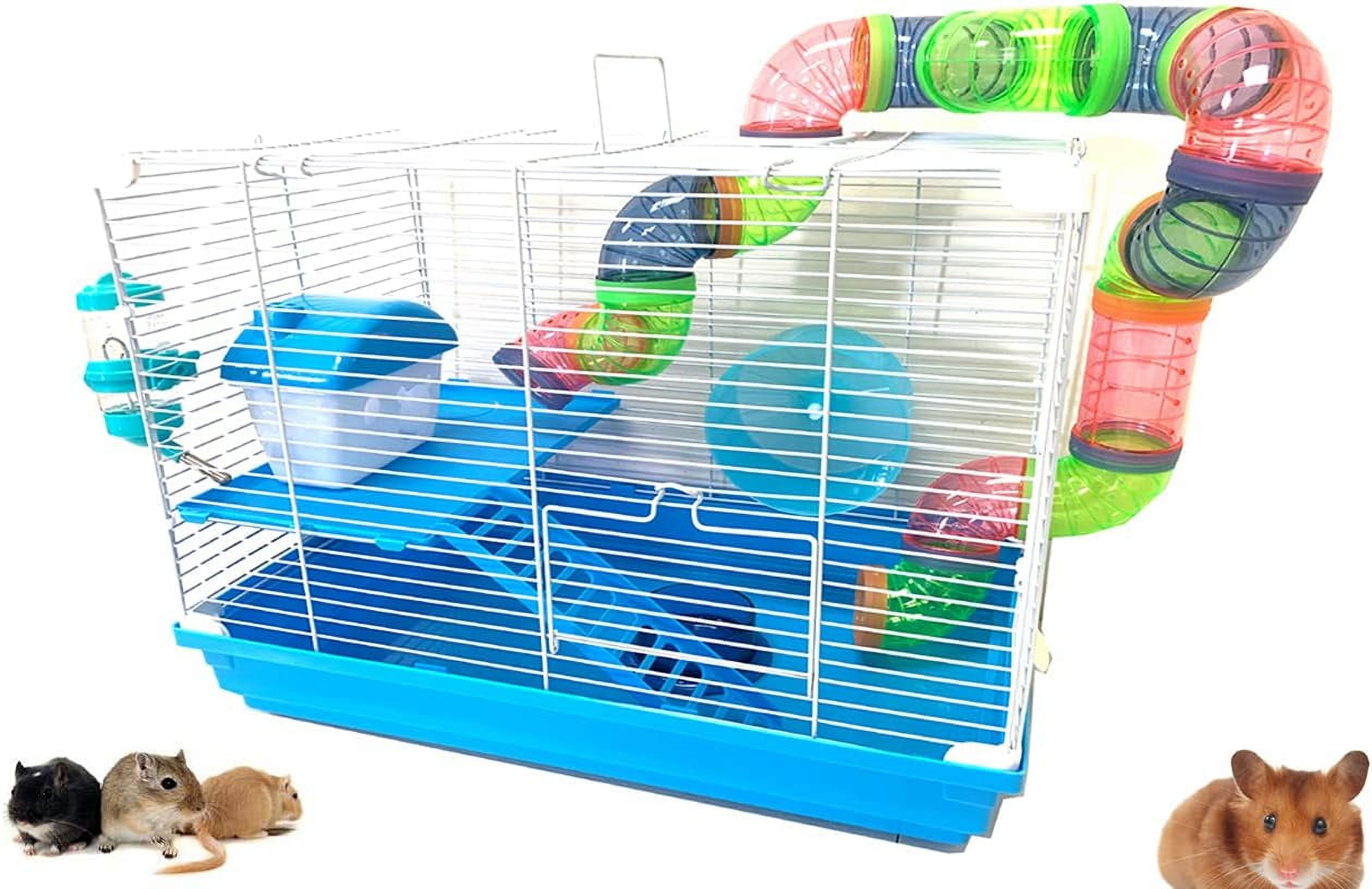 2-Levels Hamster Habitat Home House Rodent Gerbil Mice Rats Animals Critters Cage Expansible and ...