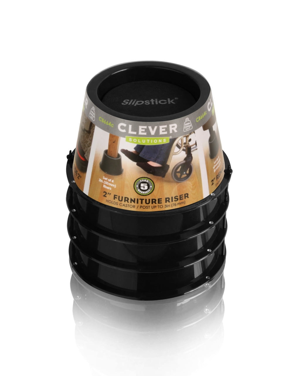 "Slipstick Sturdy Heavy-Duty 2"" Lift Furniture Risers, Adds 2 inches ...