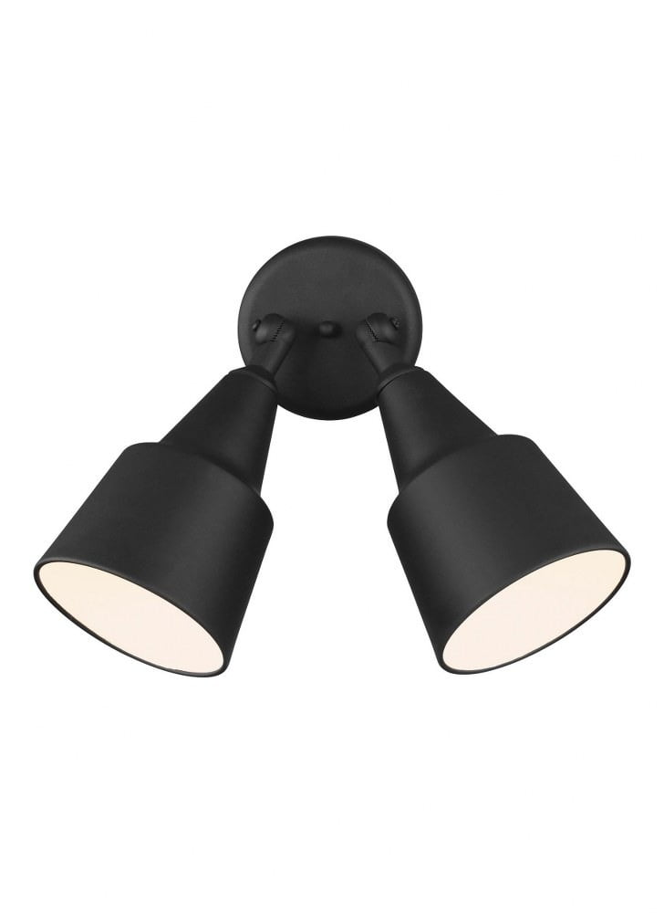 2-Light 120-Watt Black Outdoor Adjustable Flood Light - Walmart.com