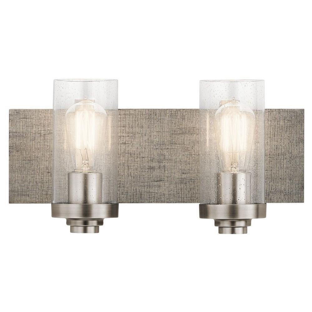 -2 Light Bathroom Light Fixture Damp Location Rated with Lodge/Country ...