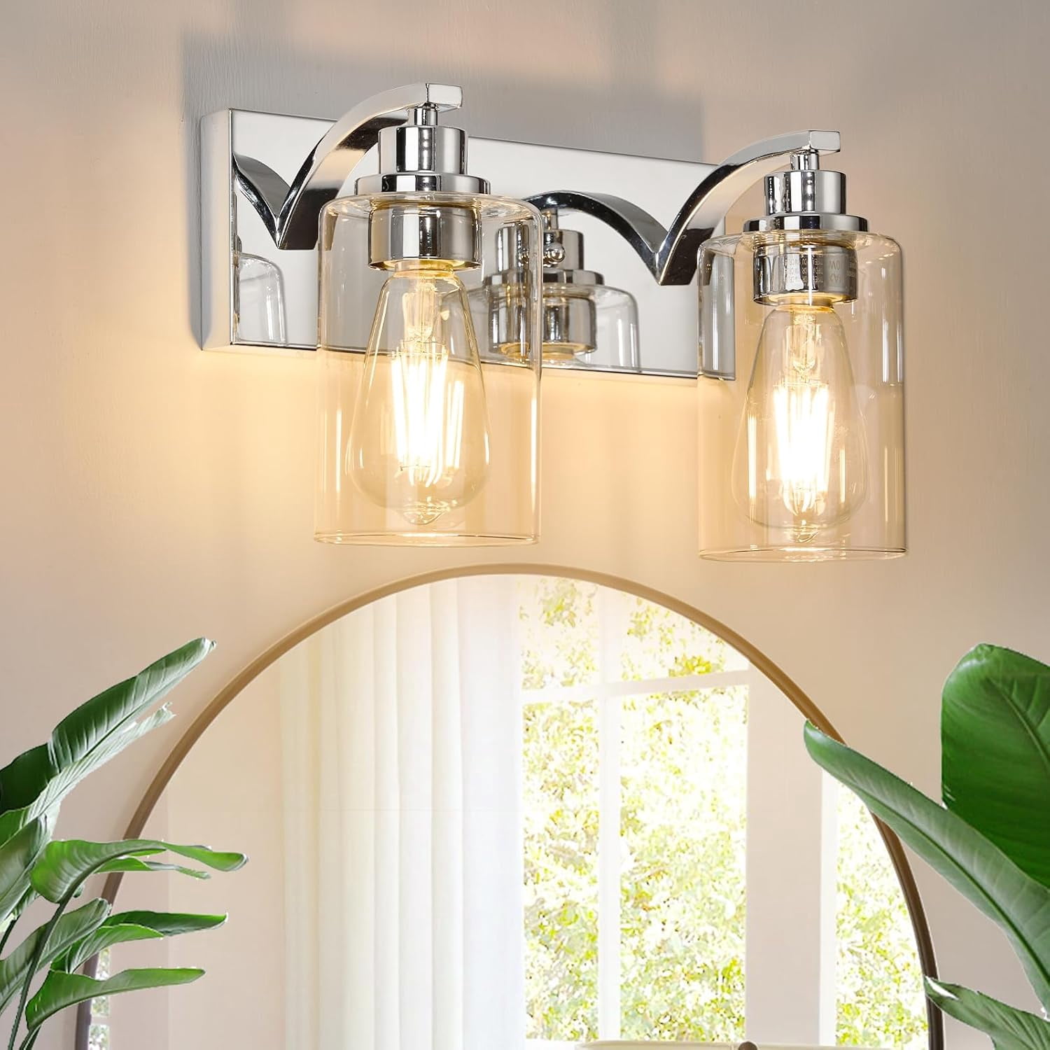 2-Light Bathroom Light Fixtures Modern Chrome Vanity Lights for ...